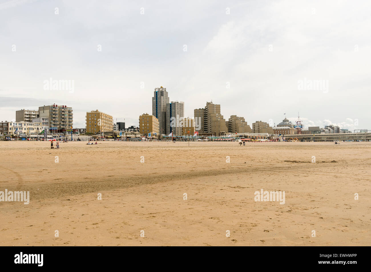 Scheveningen strand, looking back on buildings Stock Photo - Alamy