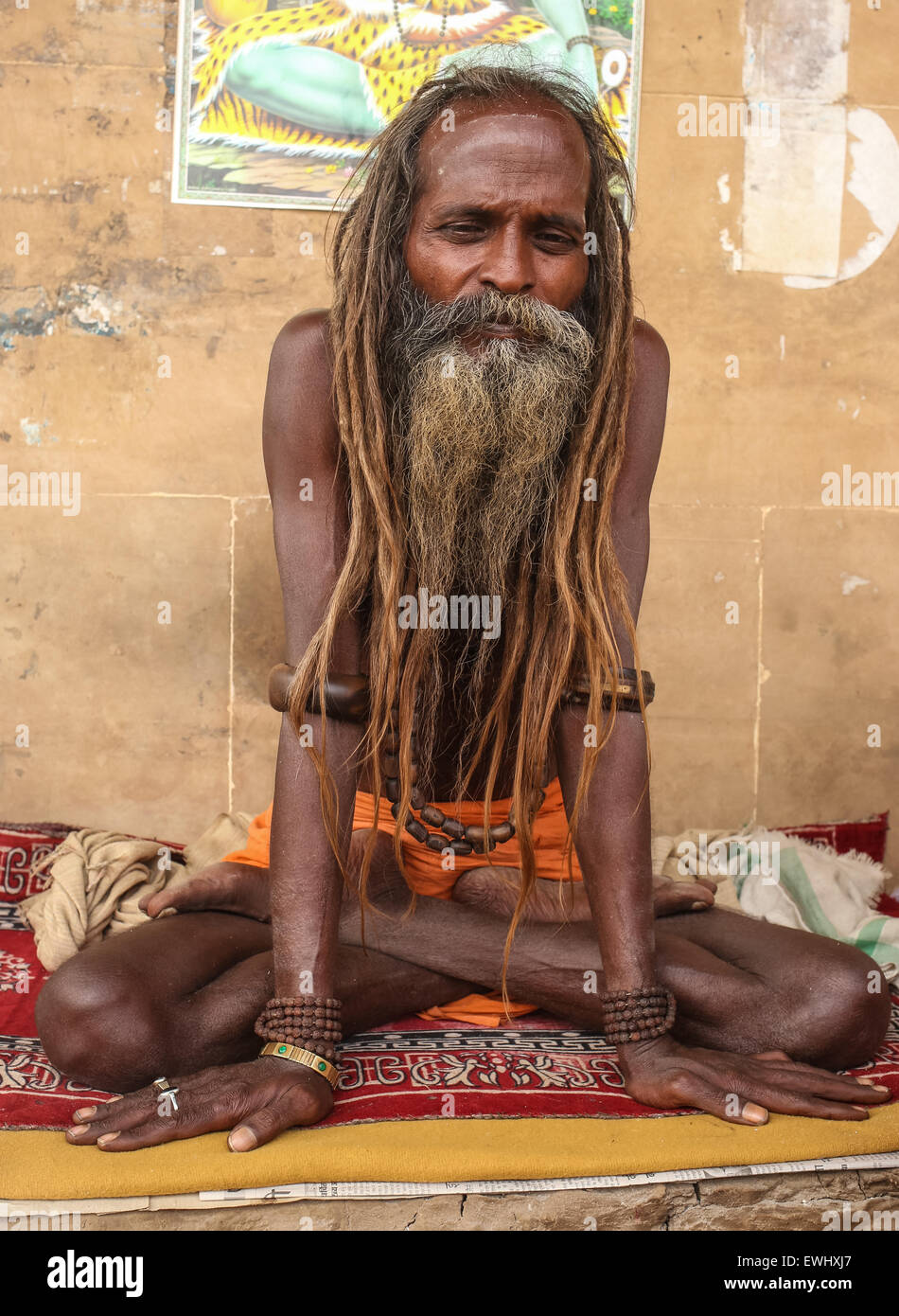 VARANASI, INDIA: A Hindu priest performs the Ganga Aarti ritual Stock ...