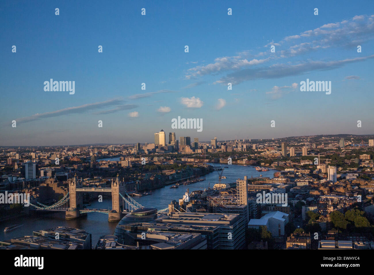 A view over London at night looking over the City of London with Tower ...