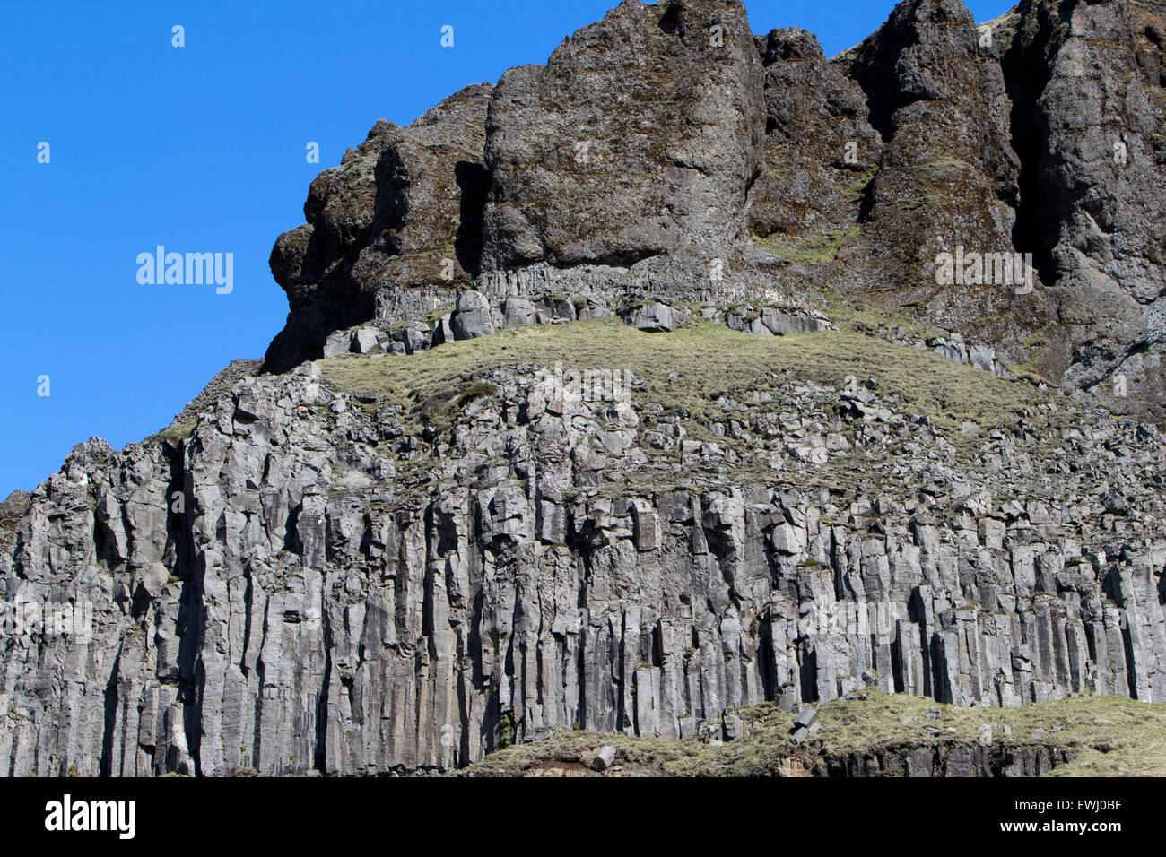 hexagonal basalt volcanic columns rock formations in cliffs near the ... hexagonal basalt volcanic columns rock formations in cliffs near the ...