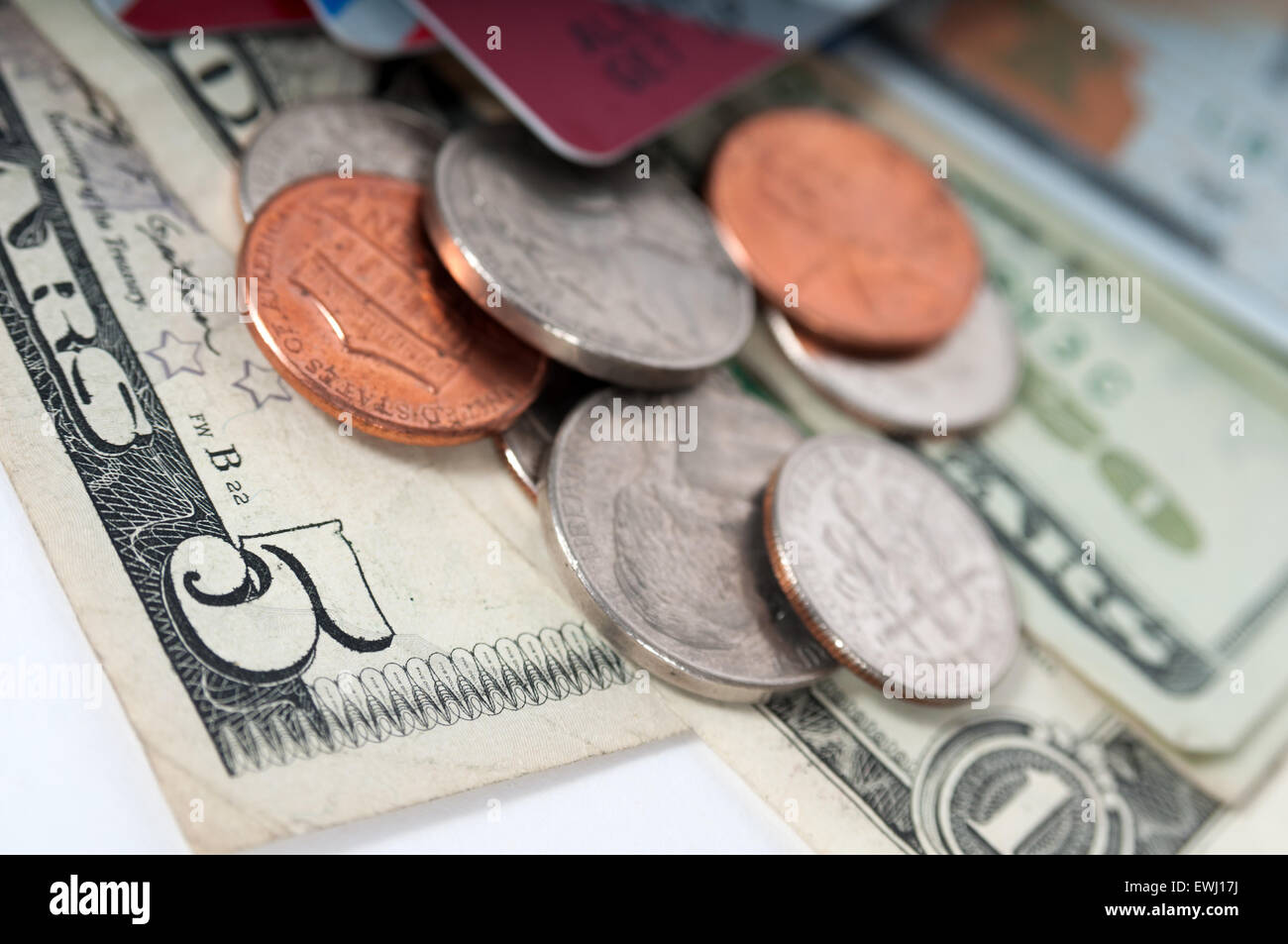 American dollar notes and coins hi-res stock photography and images - Alamy