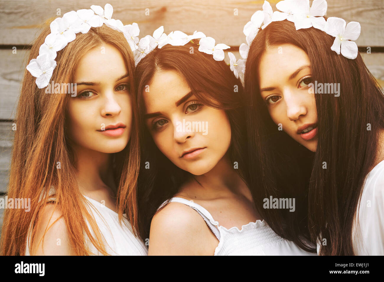 three beautiful girls Stock Photo - Alamy