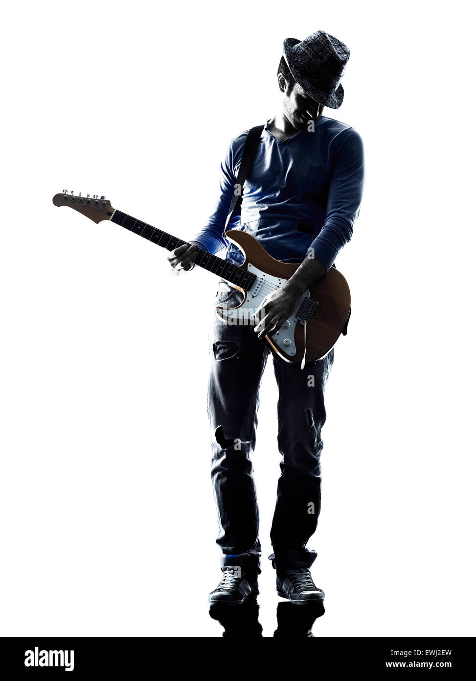 Electric Guitar Player Silhouette