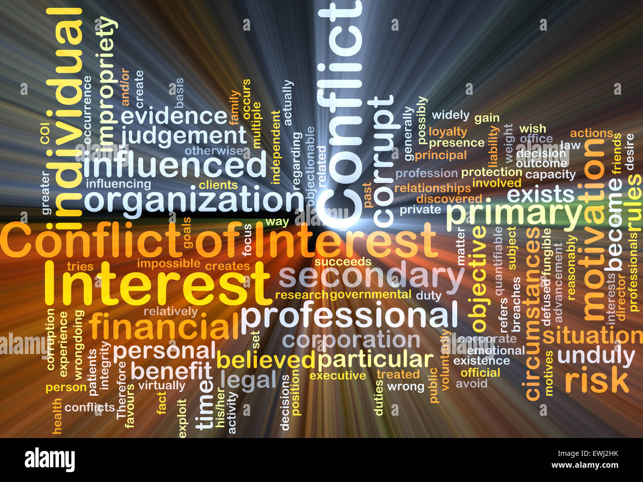 Background concept wordcloud illustration of conflict of interest ...