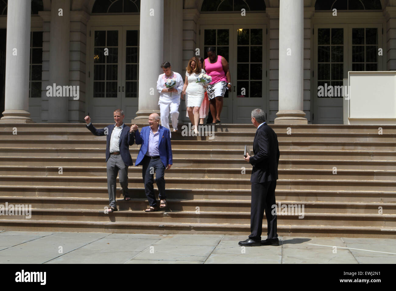 New York, New York, USA. 26th June, 2015. Mayor Bill de Blasio marries ...