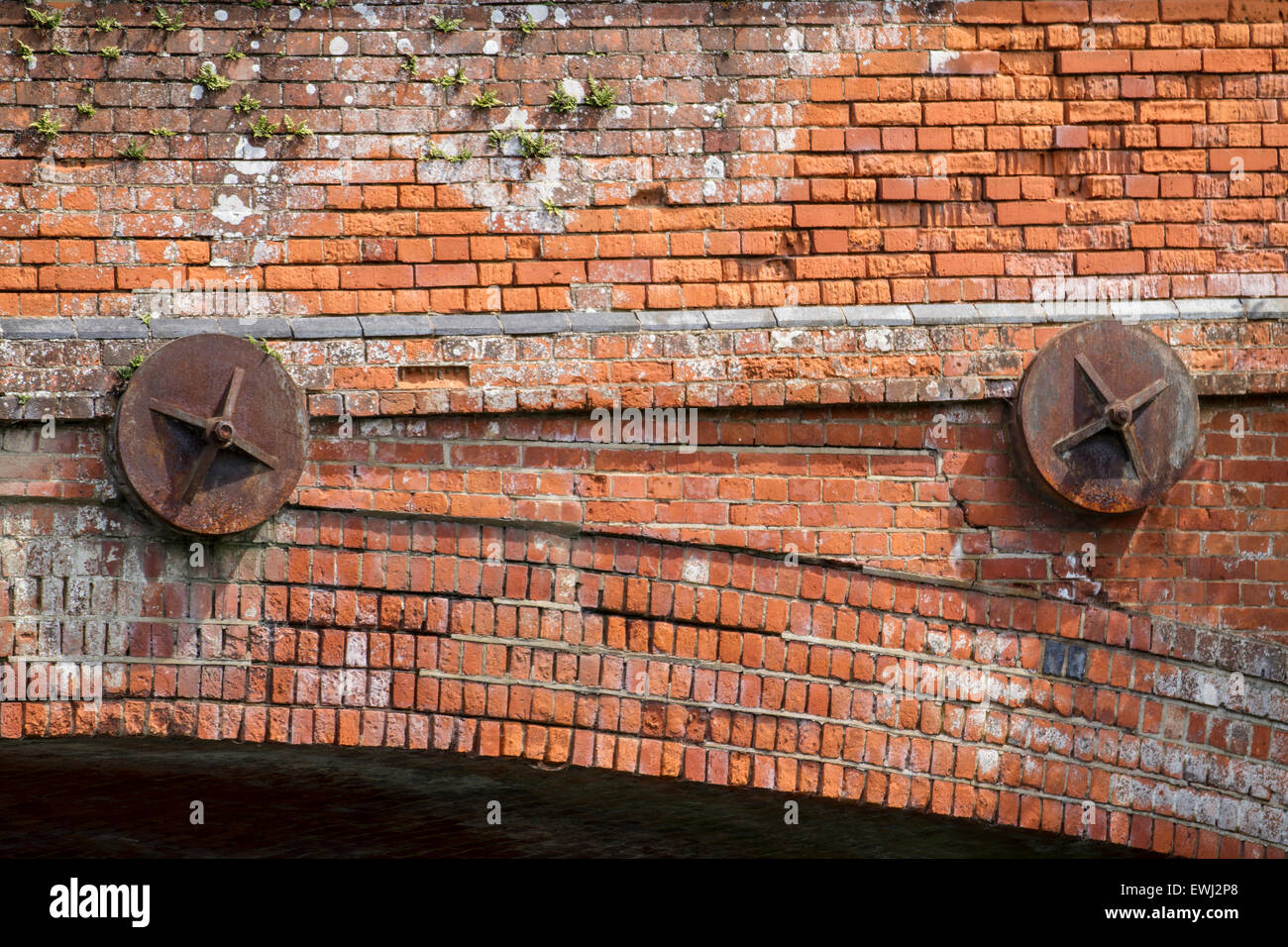 arch on underside of bridge with bindings Stock Photo - Alamy