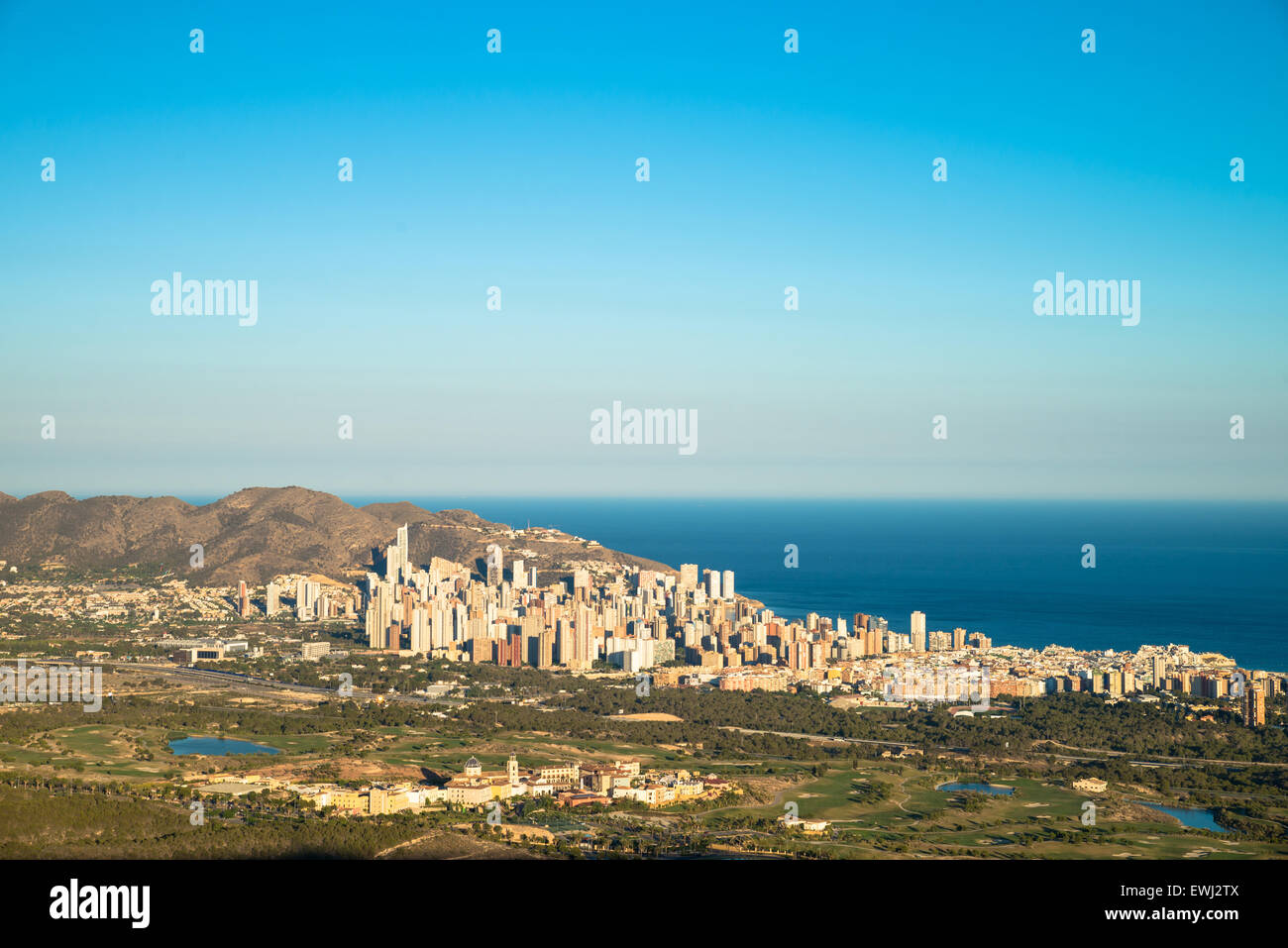 Aerial view of the beach resort city Benidorm, spain Stock Photo - Alamy