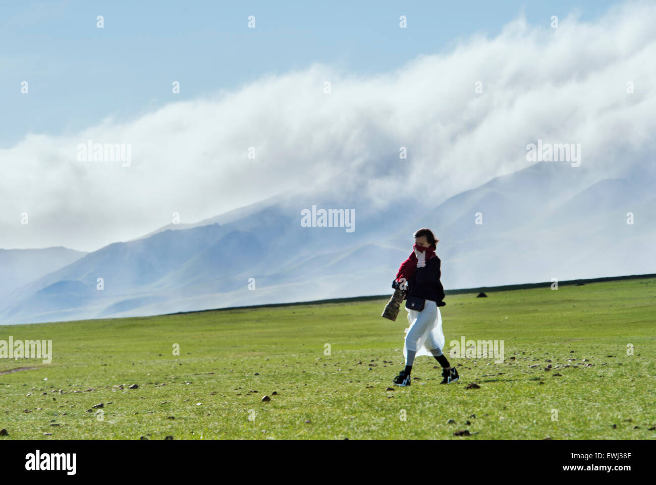 The landscape view of Bayanbulak Grasslands in Xinjiang Uyghur ...