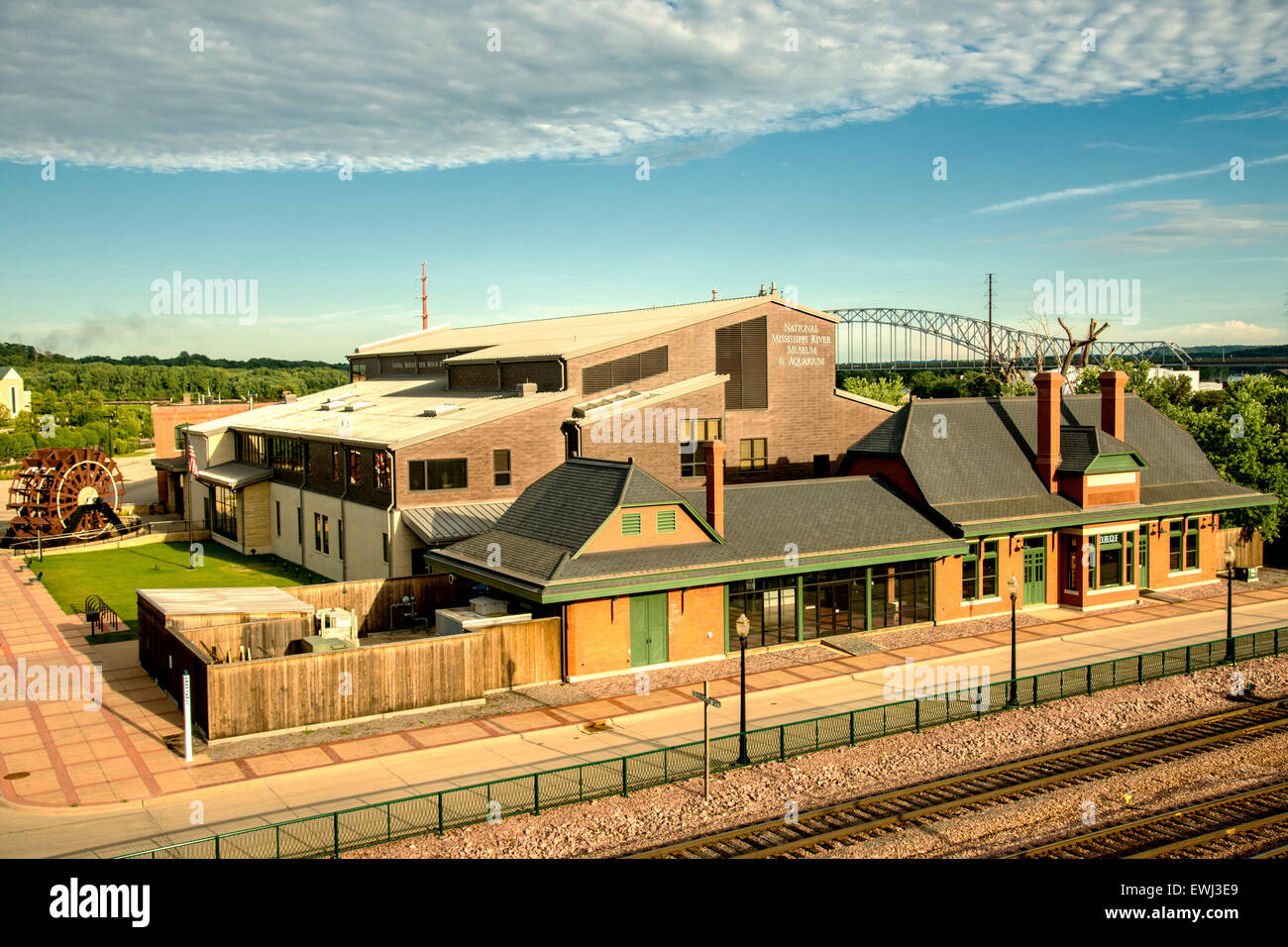 Old Burlington line railroad station along the National Mississippi ...