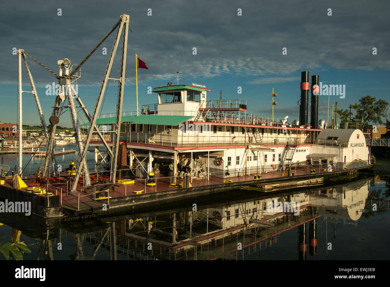 William M. Black steam powered river dredge boat docked near the ...