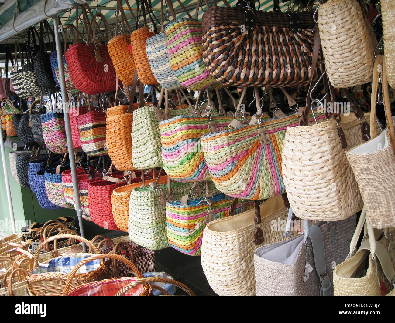 Bags at a Traditional Market Stall in Germany. Viktualienmarkt Stock ...