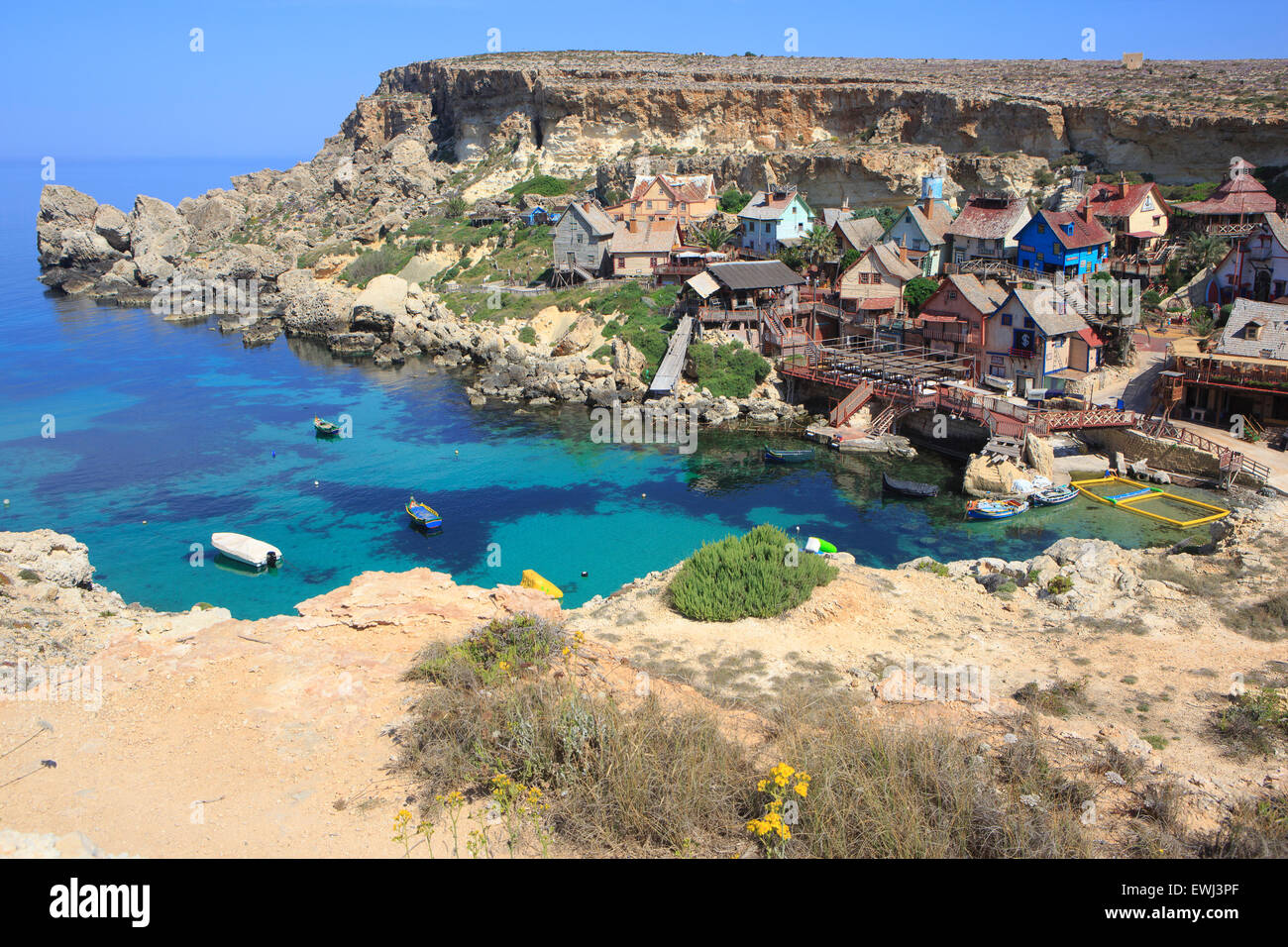 Panoramic view of Popeye Village (Sweethaven Village), the film set of ...