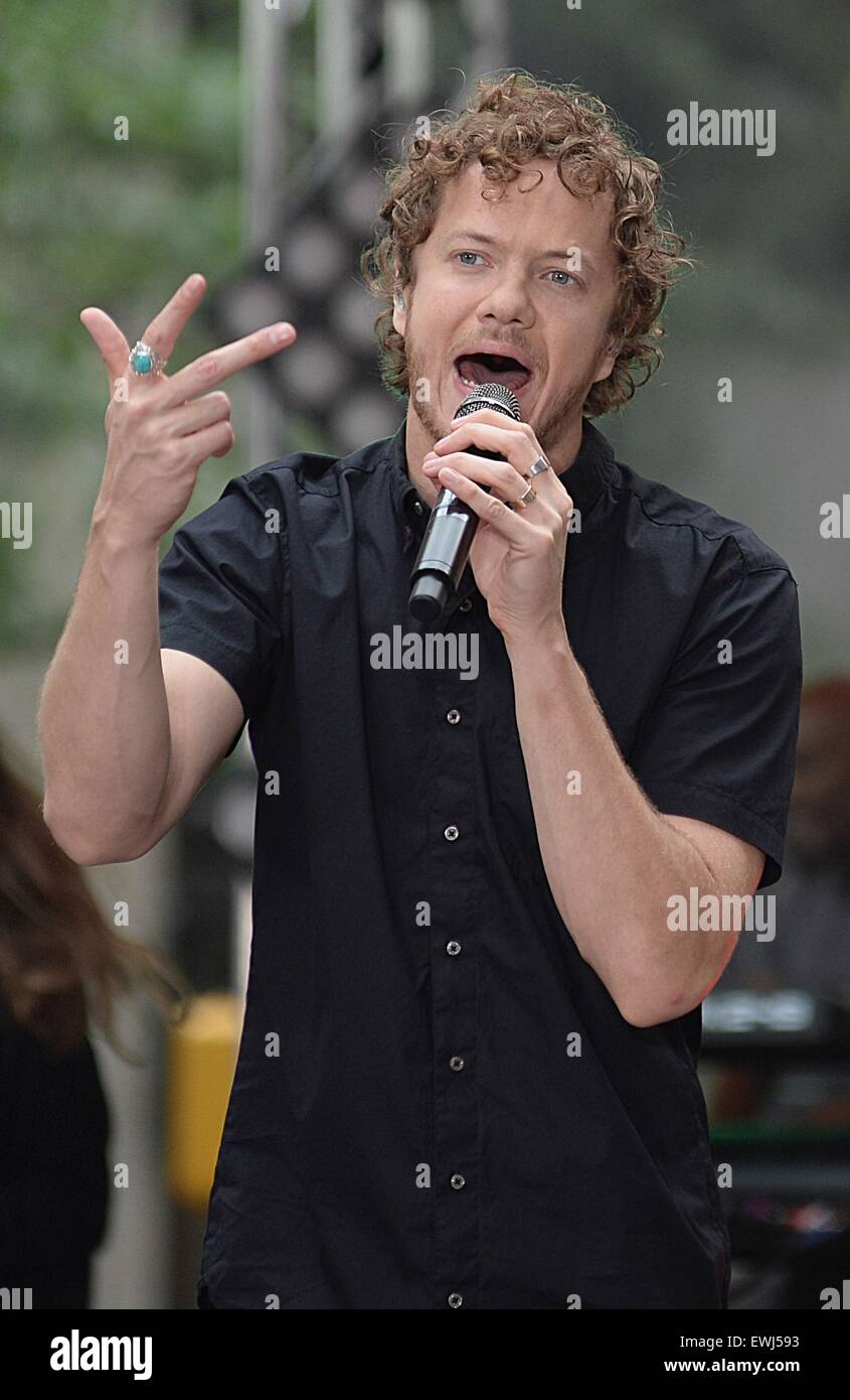 New York, NY, USA. 26th June, 2015. Imagine Dragons, Dan Reynolds on ...