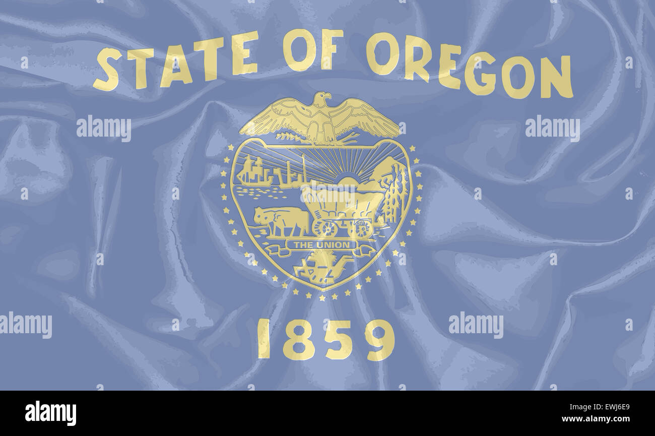 An illustration of the state of Oregon state flag Stock Photo - Alamy