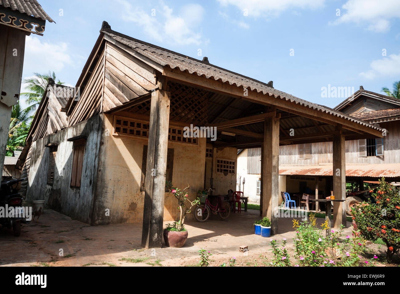 Typical family rural house in Cambodia, Asia Stock Photo - Alamy