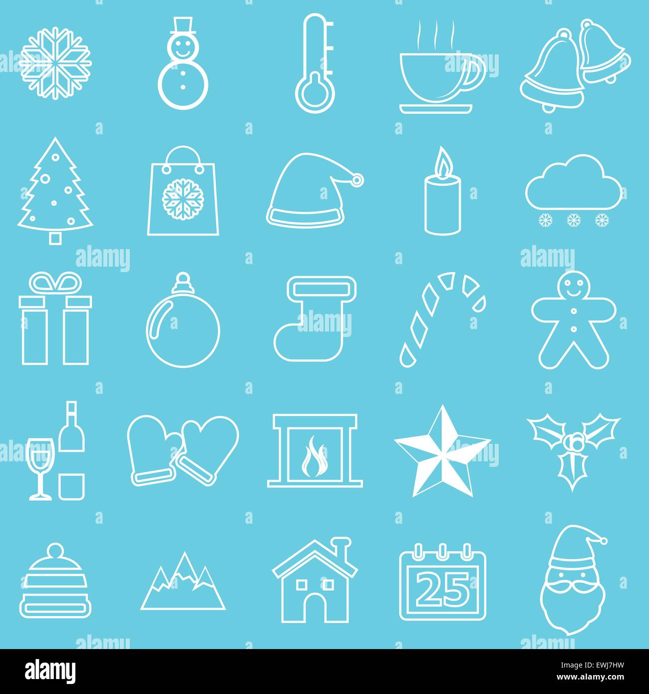 Blue line calendar tree icon hi-res stock photography and images - Alamy