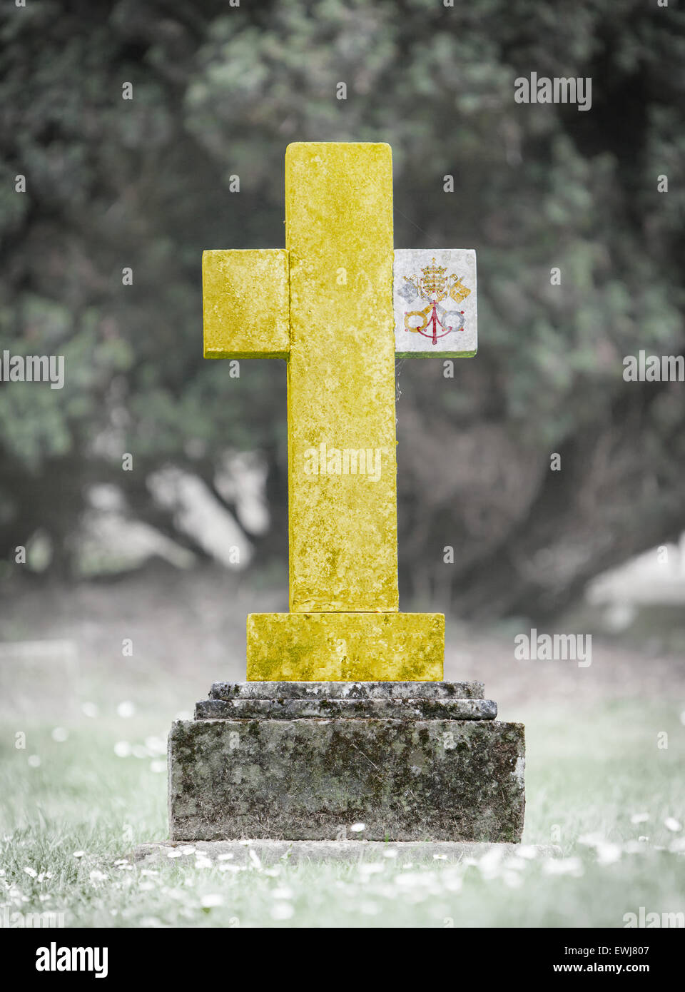 Old weathered gravestone in the cemetery - Vatican City Stock Photo - Alamy