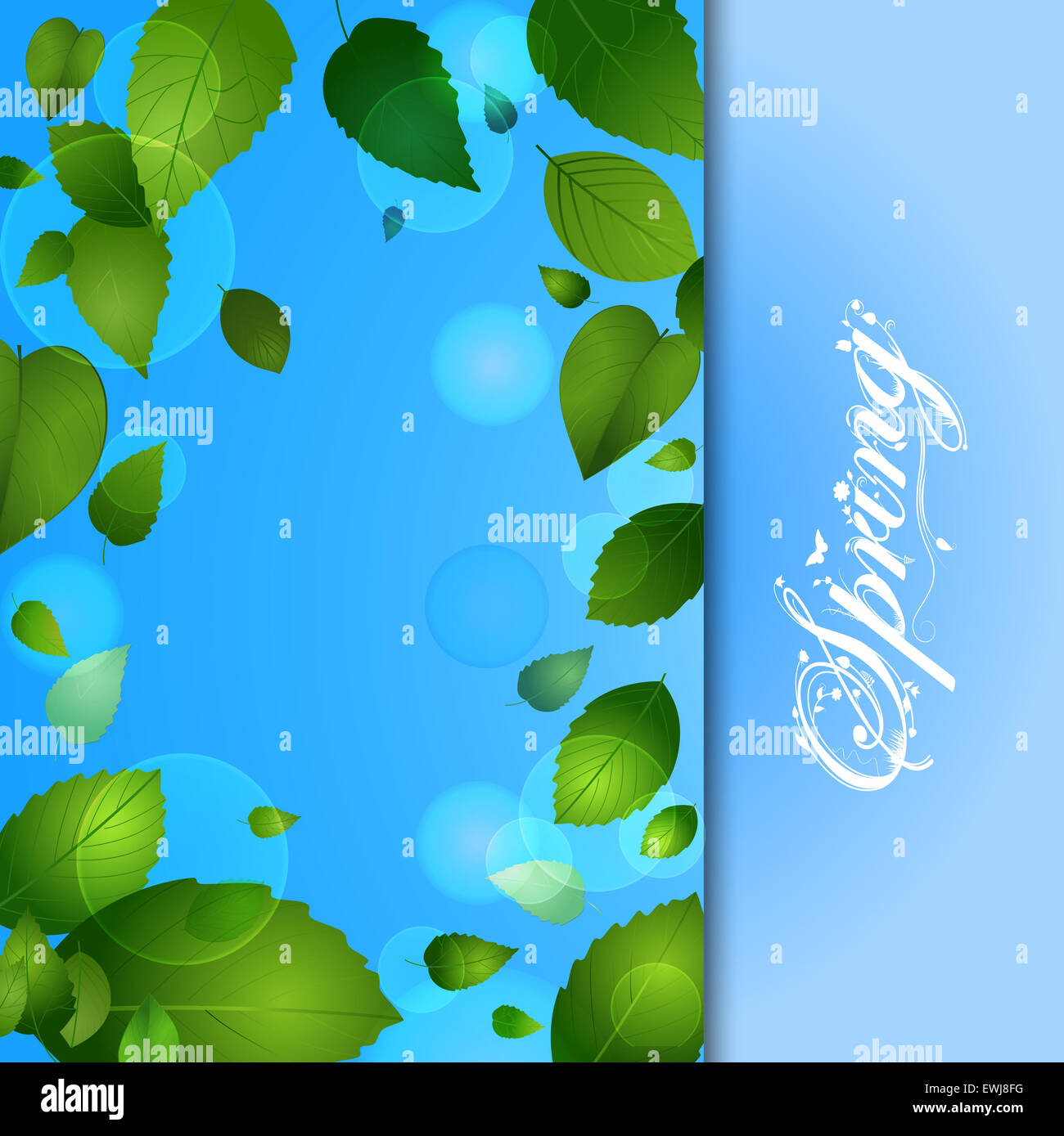Spring Background with Leafs and Sample Text Stock Photo - Alamy