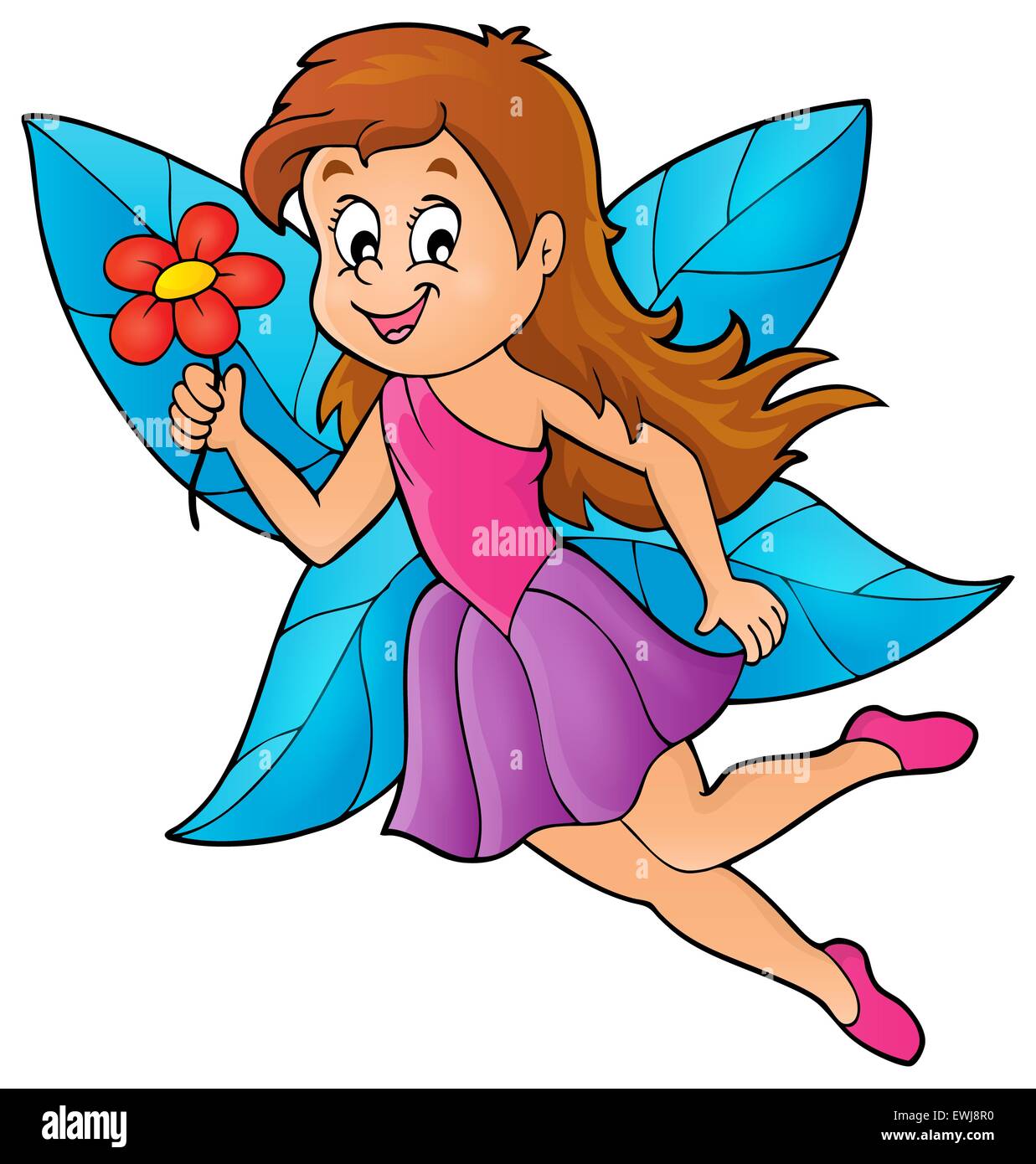 Happy fairy theme image 4 - picture illustration Stock Photo - Alamy