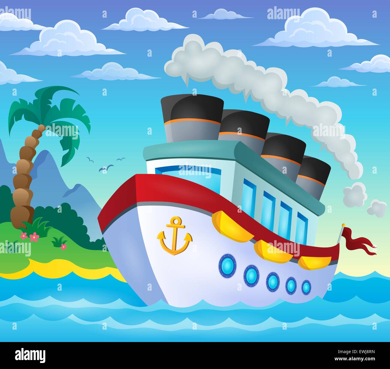 Nautical ship theme image 4 - picture illustration Stock Photo - Alamy