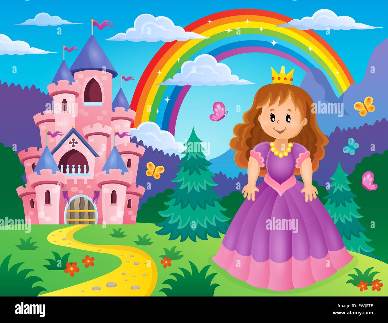 Princess theme image 2 - picture illustration Stock Photo - Alamy