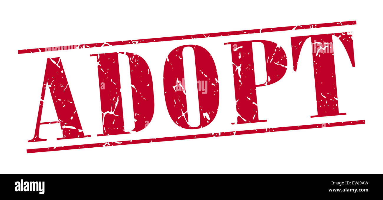 adopt red grunge vintage stamp isolated on white background Stock Photo ...