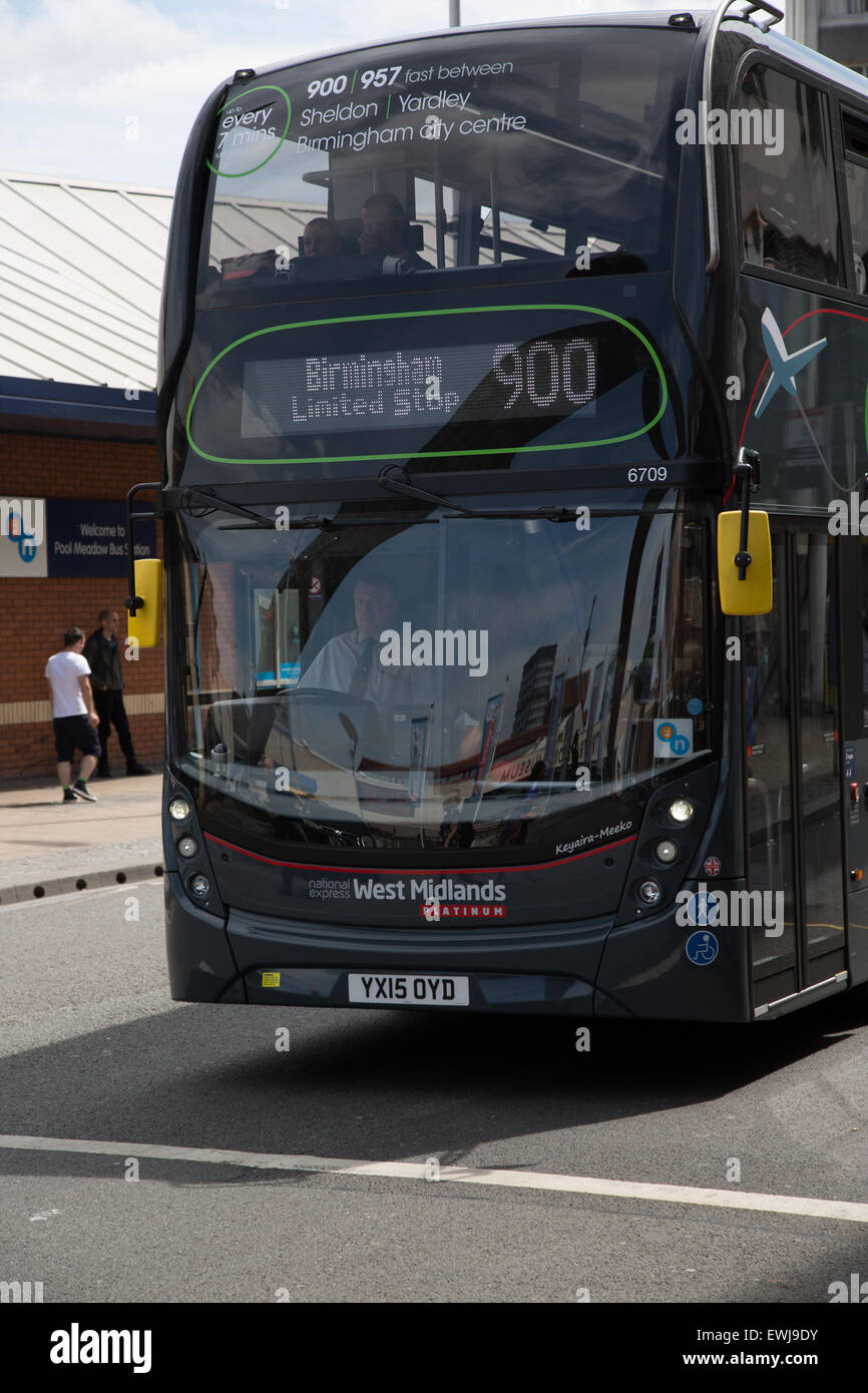 900 bus to Birmingham from Coventry city centre Stock Photo - Alamy