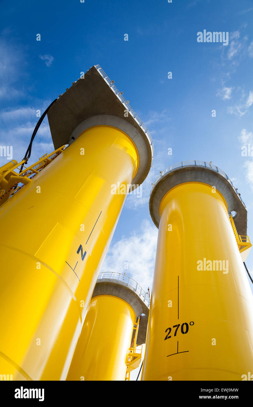 Transition pieces in Eemshaven destined for the Gode Offshore Wind Farm ...