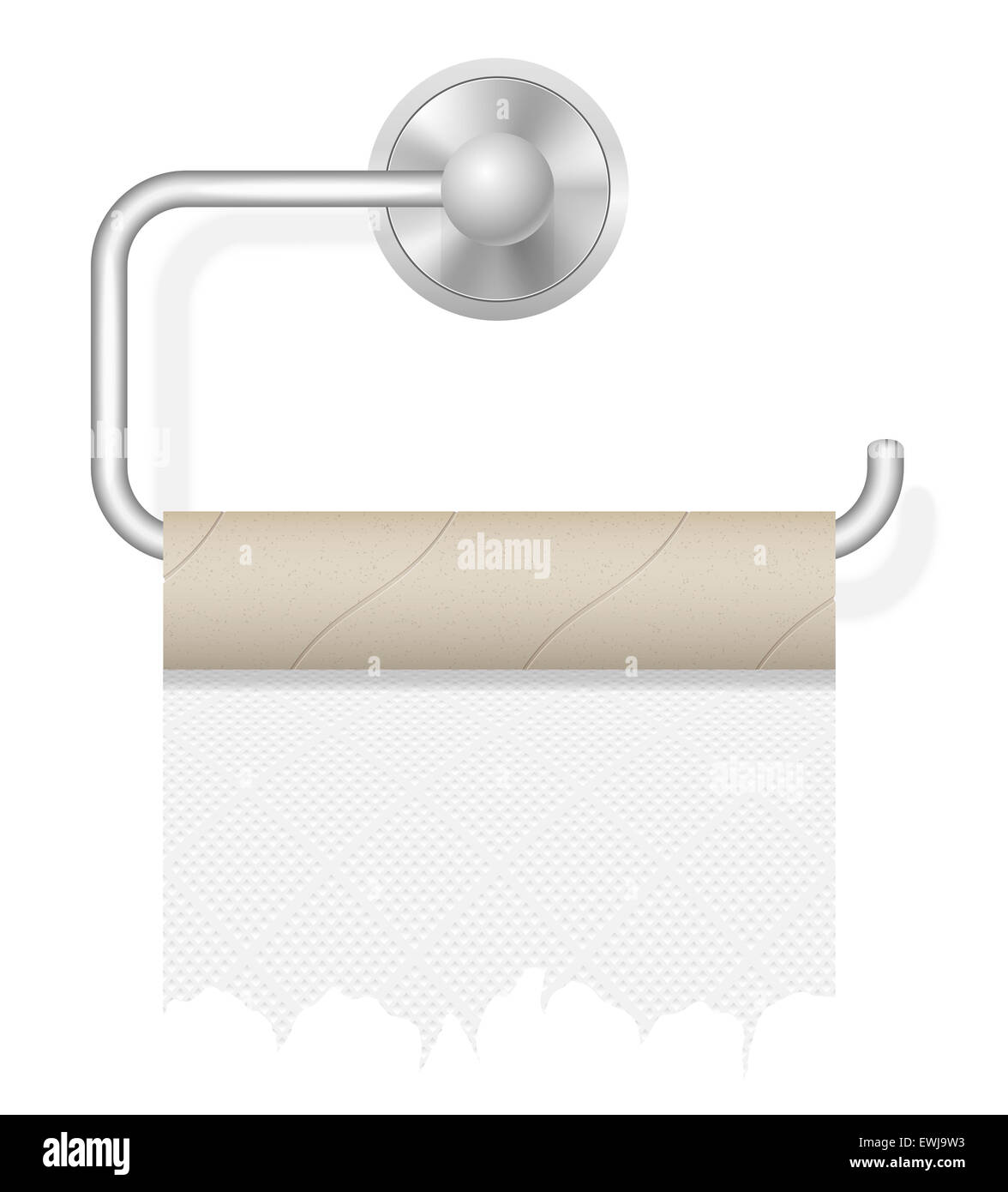 piece toilet paper on holder illustration isolated on white background ...