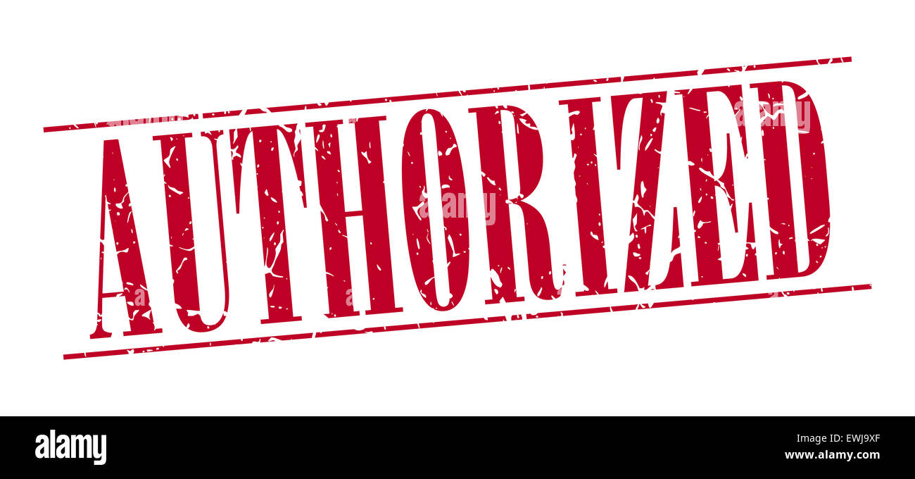 authorized red grunge vintage stamp isolated on white background Stock ...
