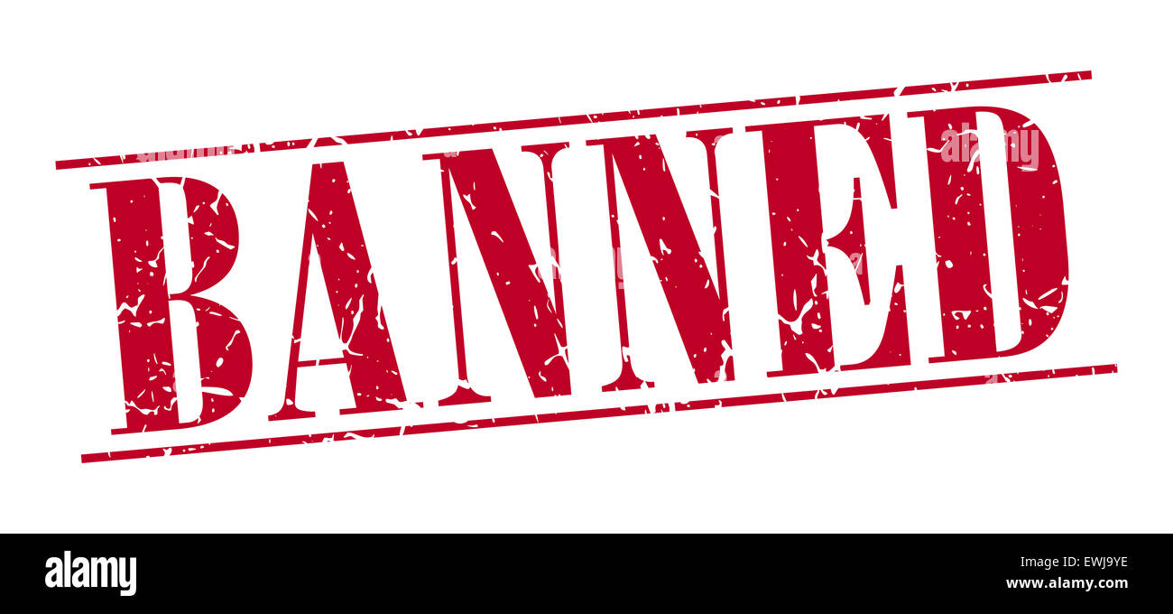 banned red grunge vintage stamp isolated on white background Stock ...