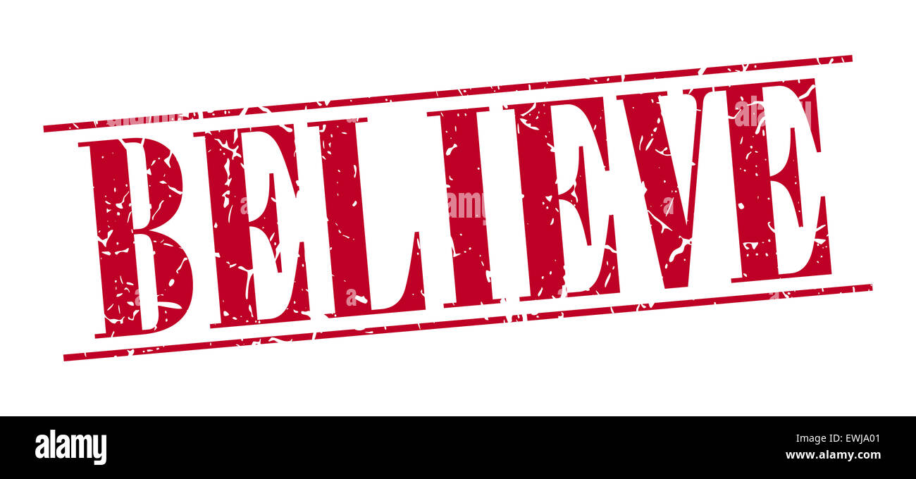believe red grunge vintage stamp isolated on white background Stock ...