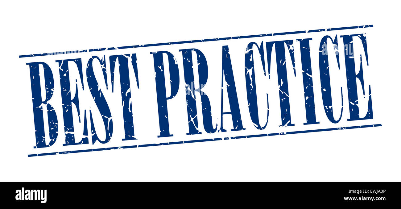 best practice blue grunge vintage stamp isolated on white background ...