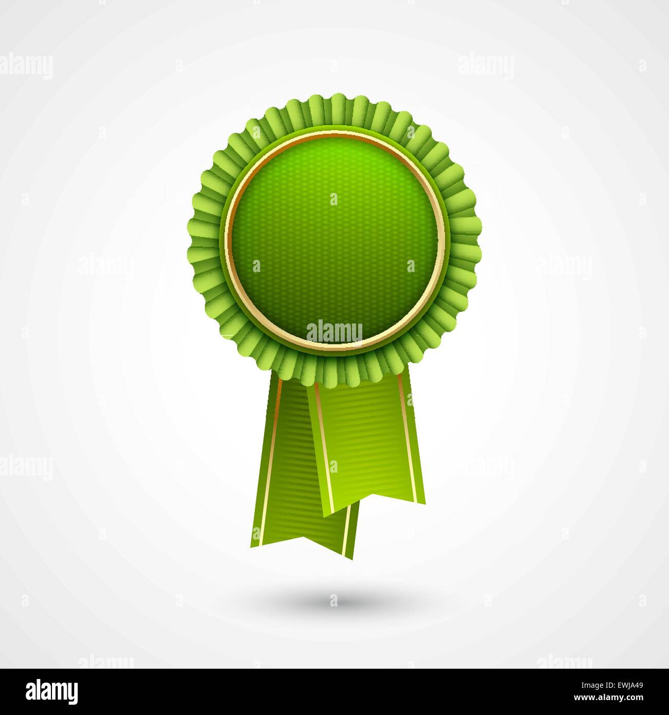 Green vector award badge with ribbons. Eco Labels Stock Vector Image ...