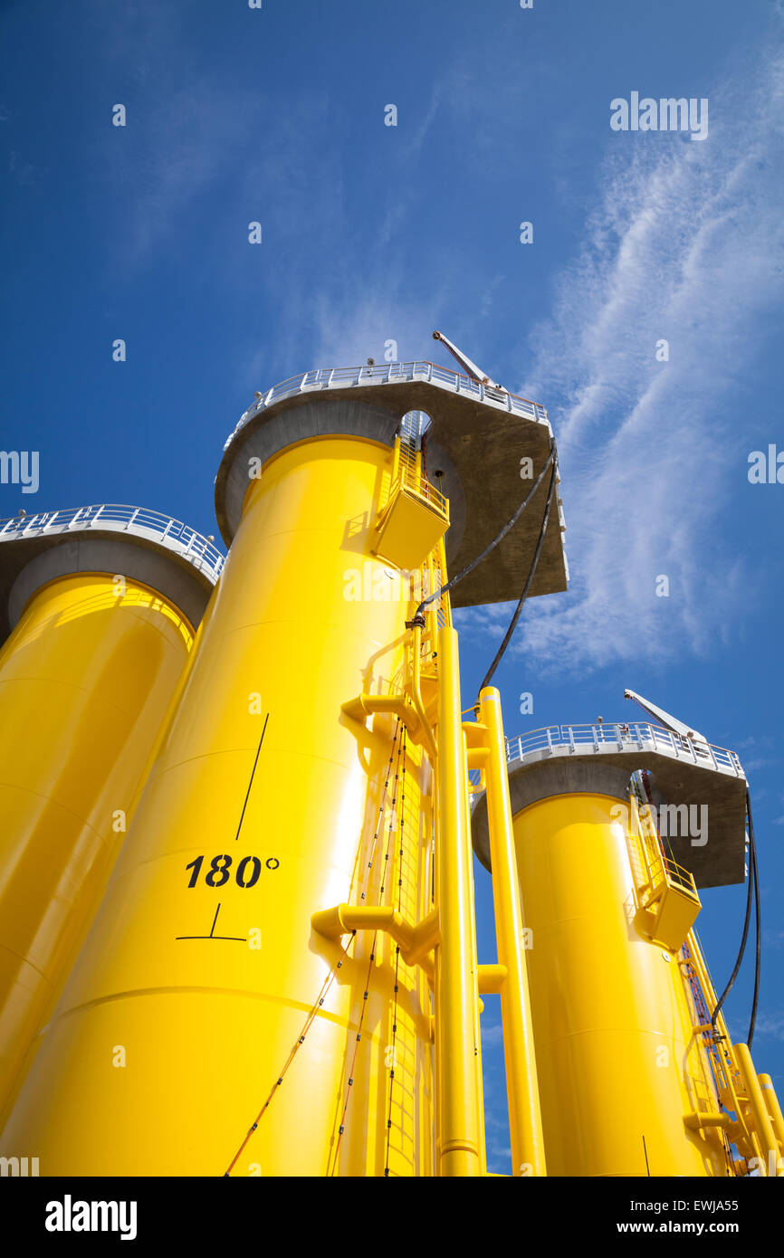 Transition pieces in Eemshaven destined for the Gode Offshore Wind Farm ...