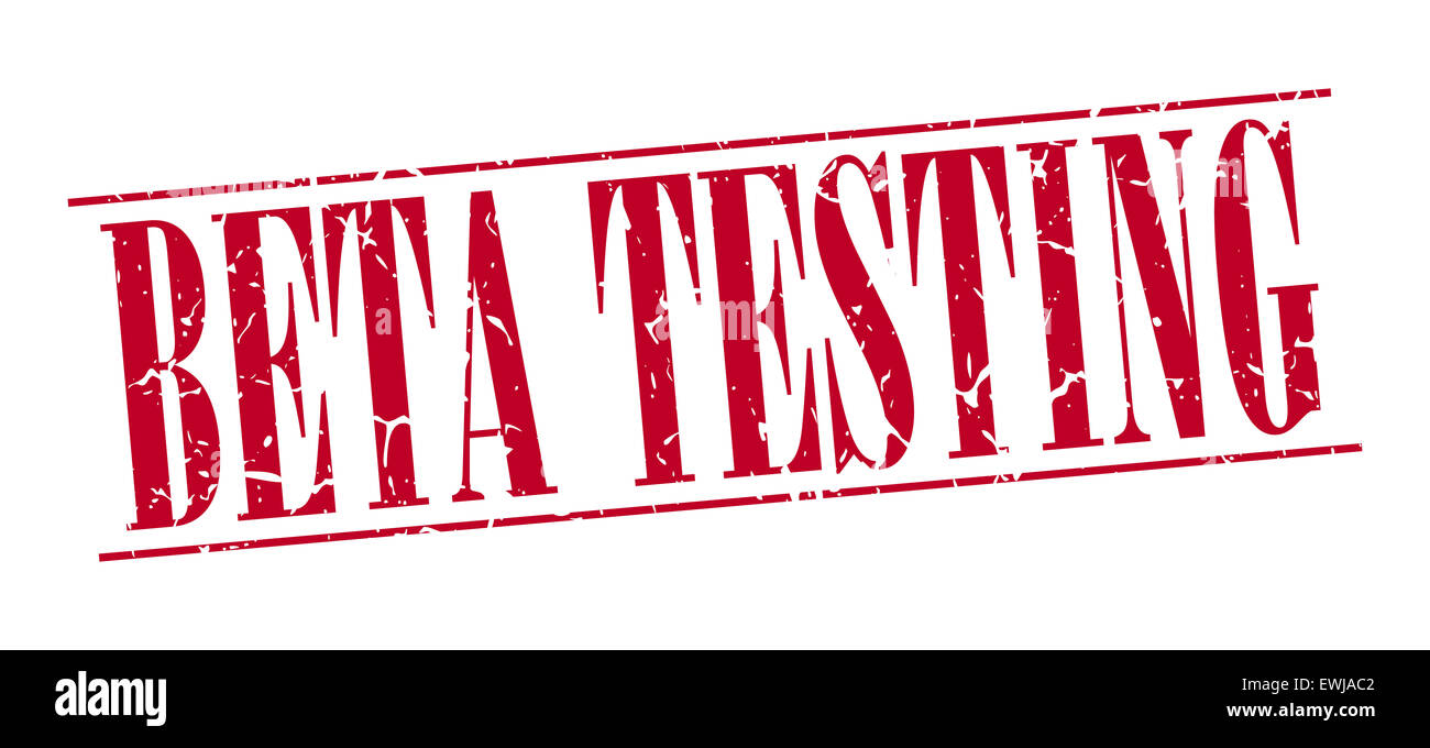 beta testing red grunge vintage stamp isolated on white background ...
