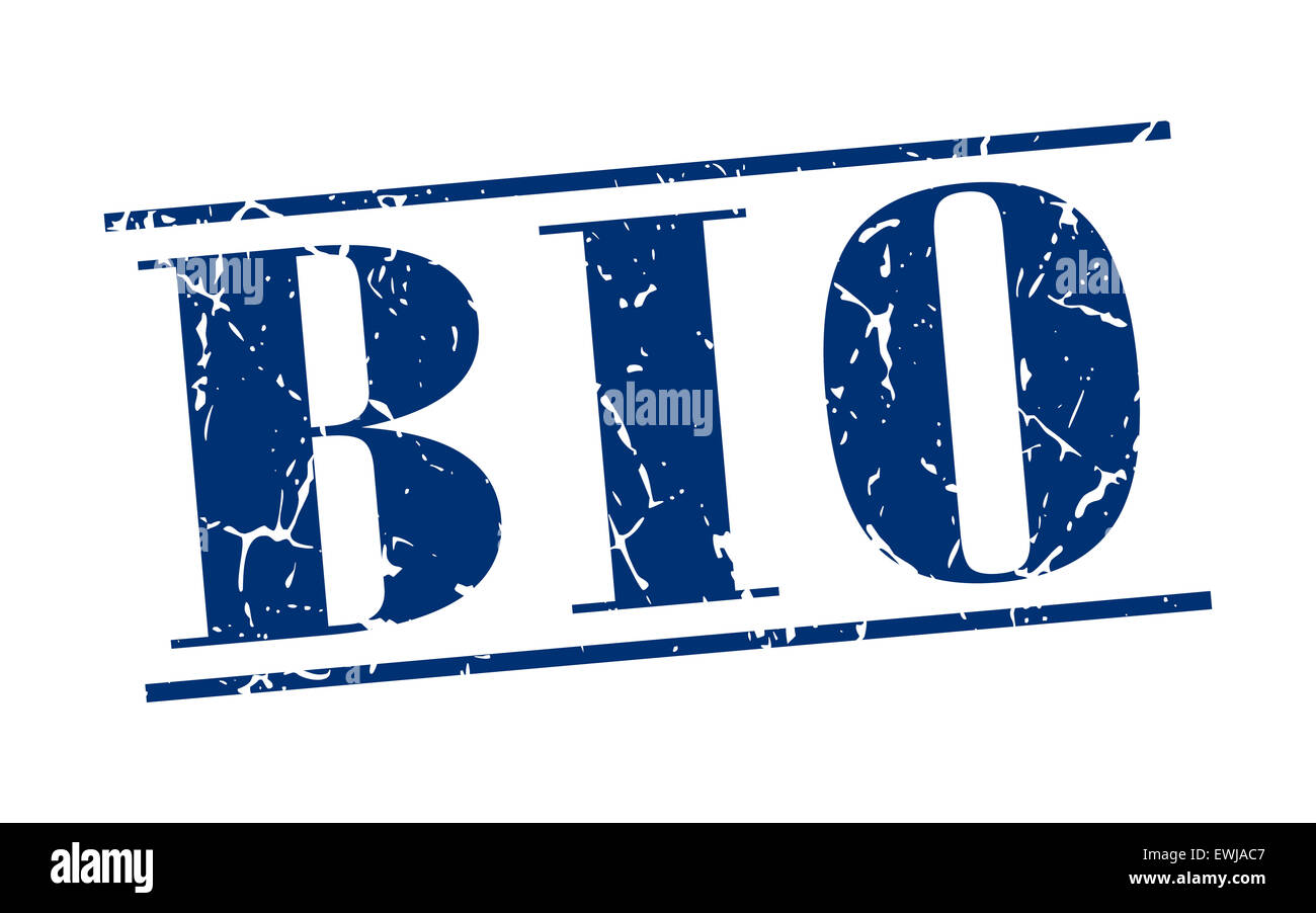 bio blue grunge vintage stamp isolated on white background Stock Photo ...