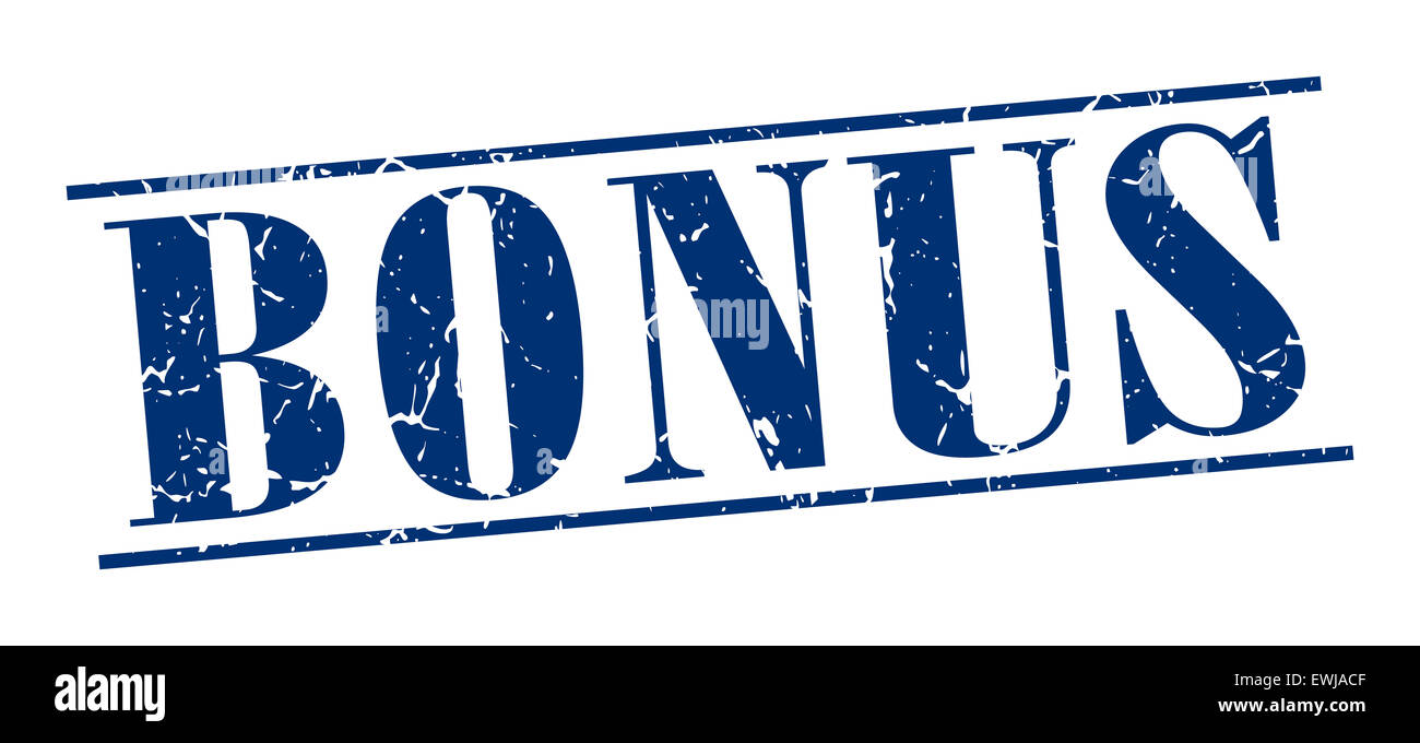 bonus blue grunge vintage stamp isolated on white background Stock ...