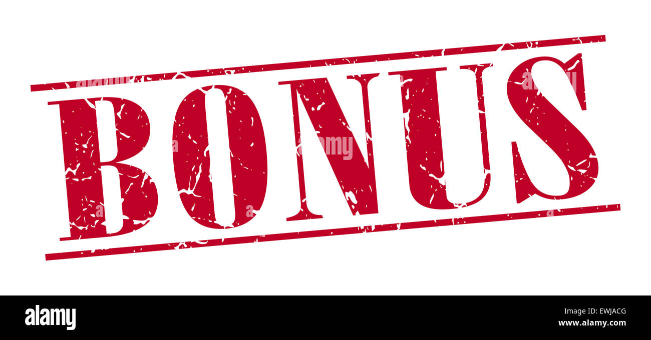 bonus red grunge vintage stamp isolated on white background Stock Photo ...