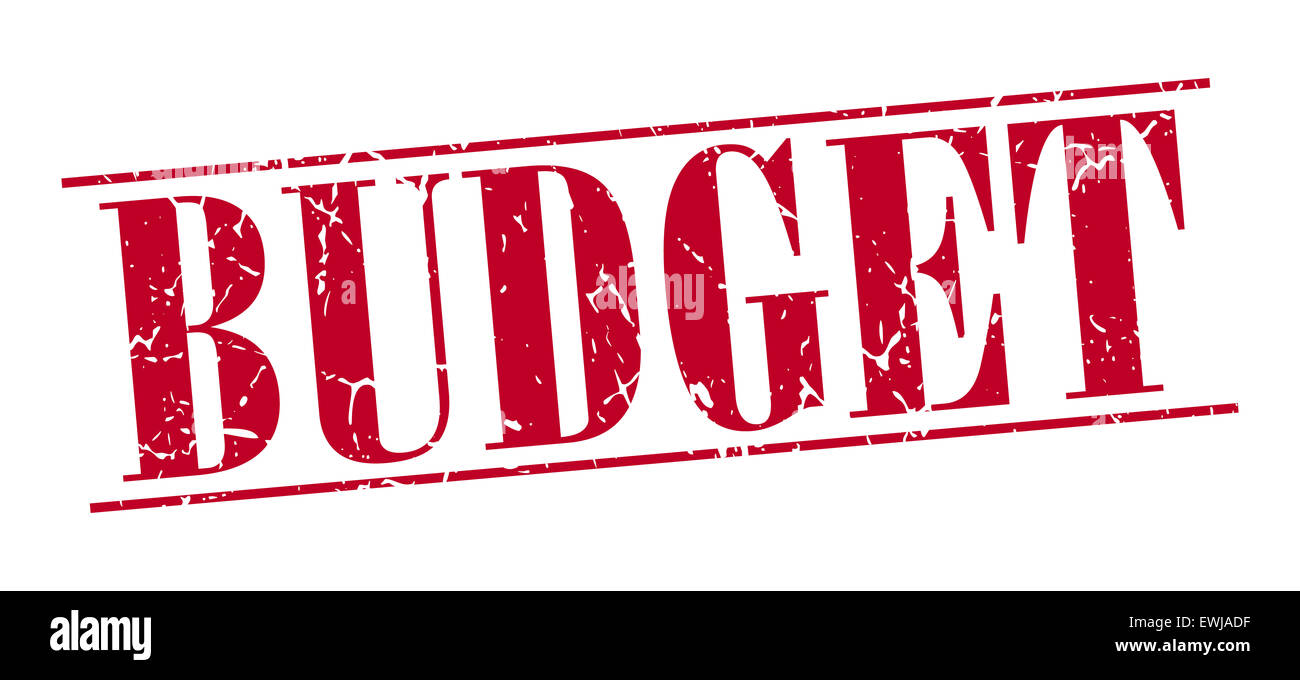 budget red grunge vintage stamp isolated on white background Stock ...