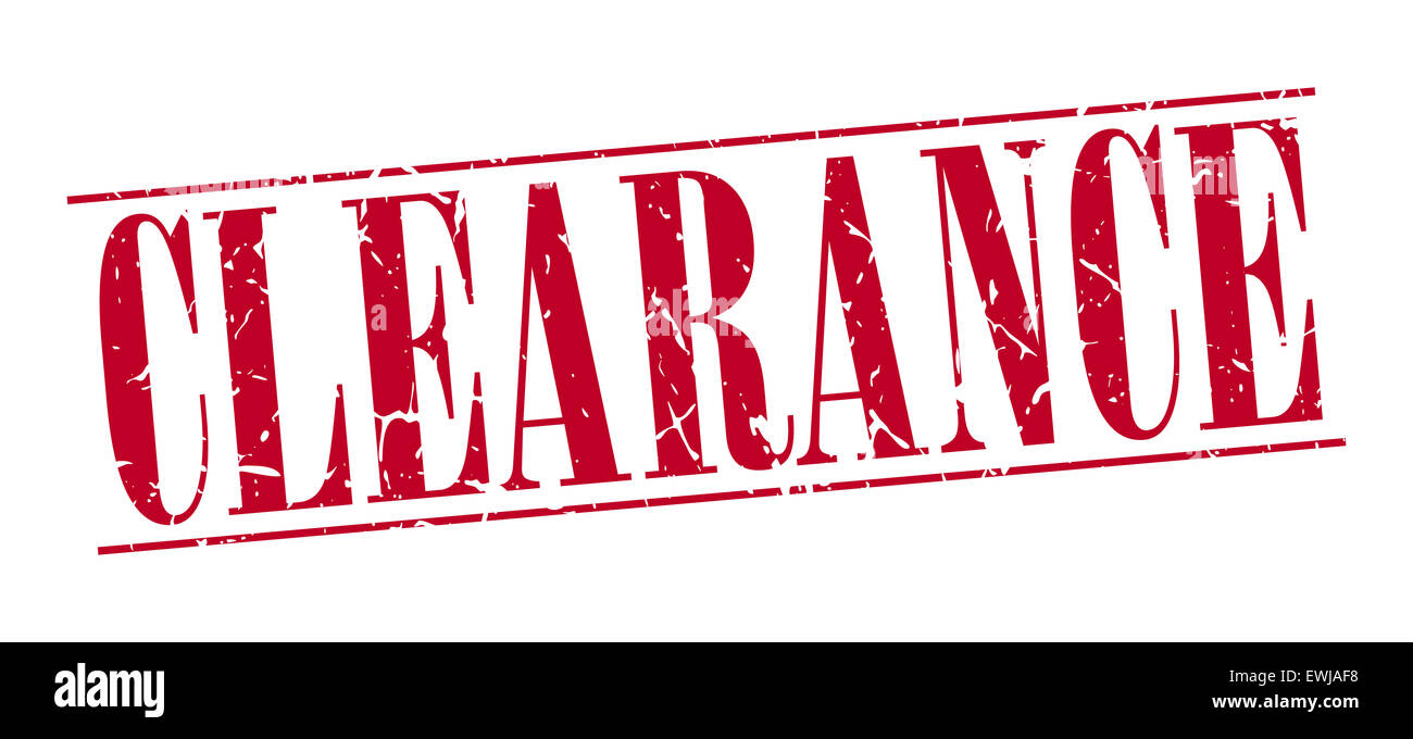 clearance red grunge vintage stamp isolated on white background Stock ...