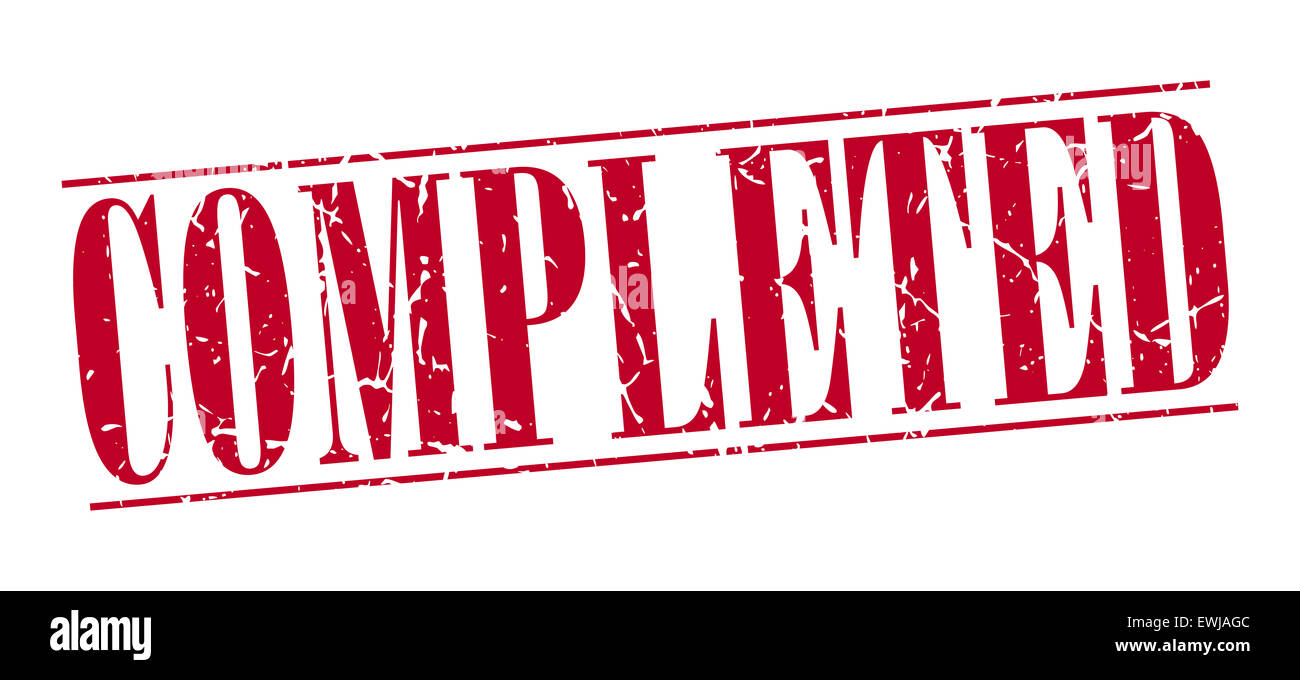 completed red grunge vintage stamp isolated on white background Stock ...