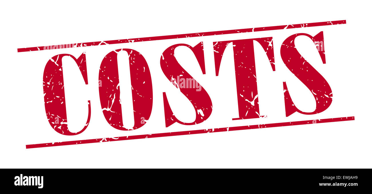 costs red grunge vintage stamp isolated on white background Stock Photo ...