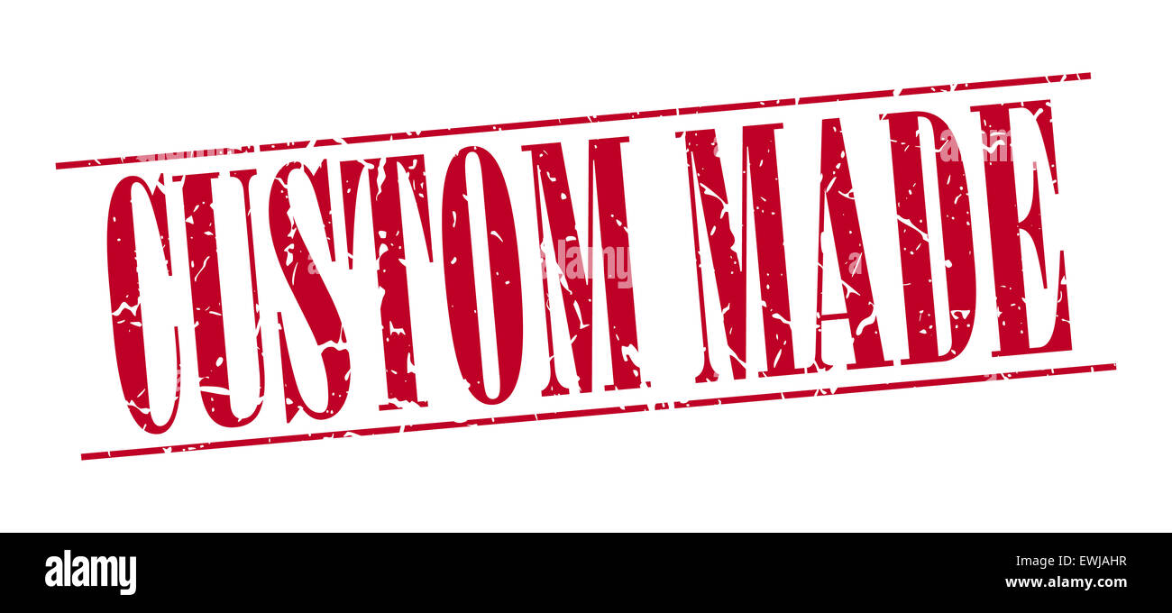 custom made red grunge vintage stamp isolated on white background Stock ...