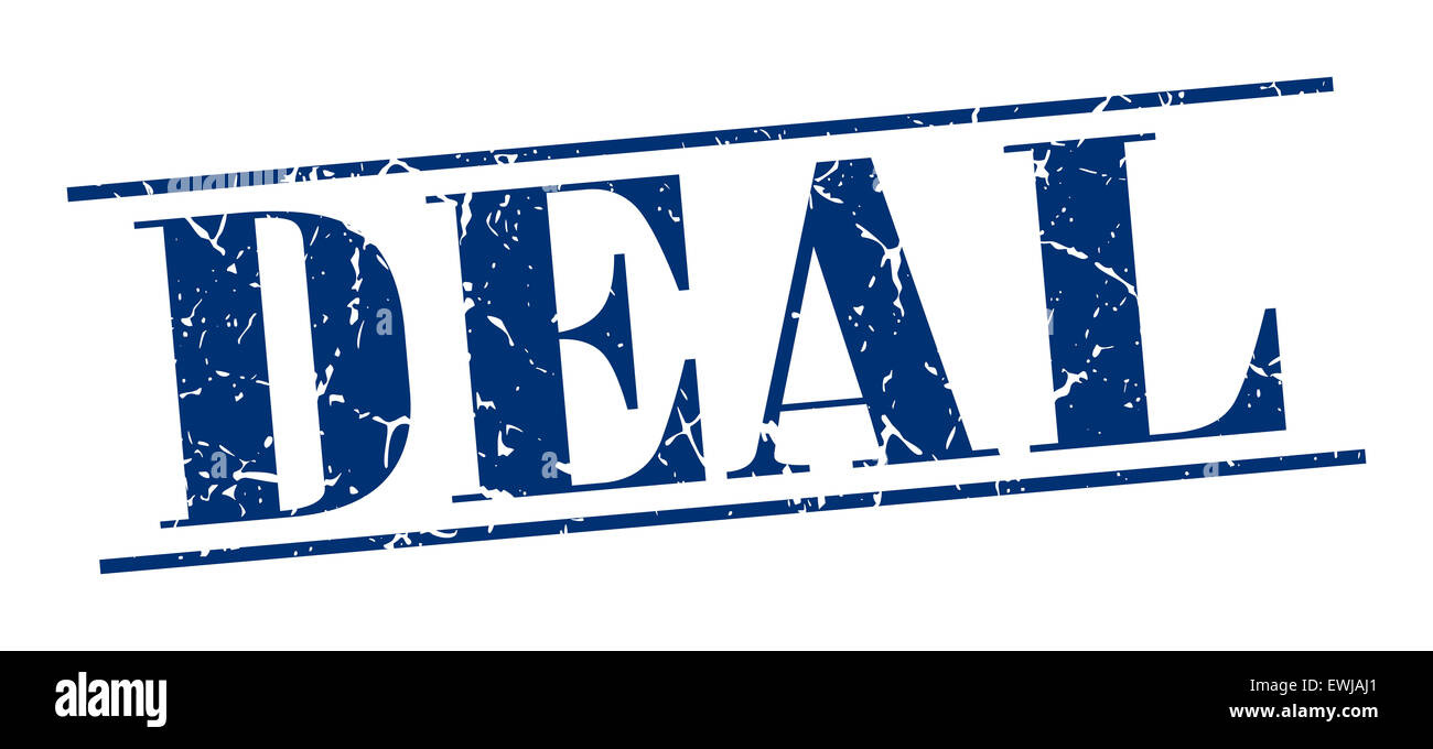 deal blue grunge vintage stamp isolated on white background Stock Photo ...