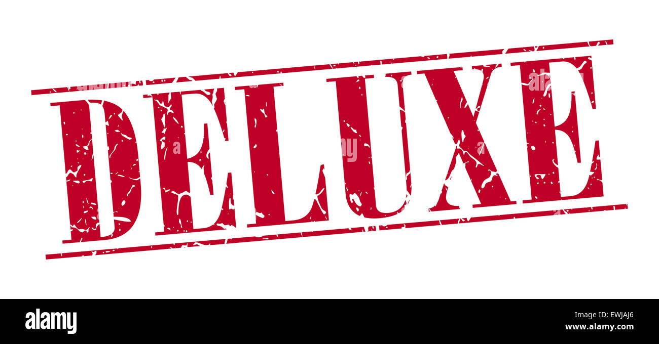 deluxe red grunge vintage stamp isolated on white background Stock ...