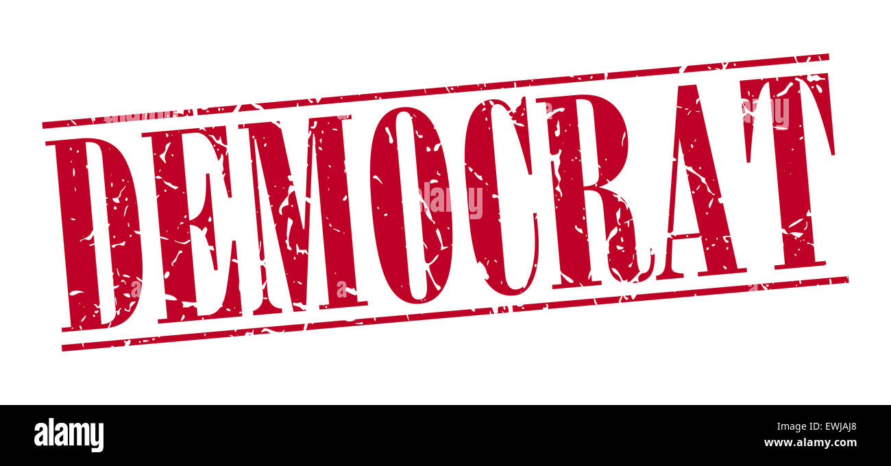 democrat red grunge vintage stamp isolated on white background Stock ...