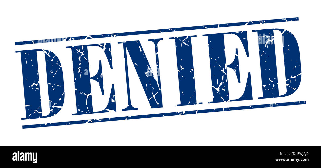 denied blue grunge vintage stamp isolated on white background Stock ...