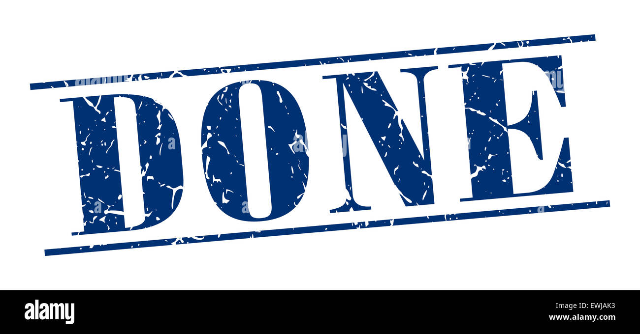 done blue grunge vintage stamp isolated on white background Stock Photo ...