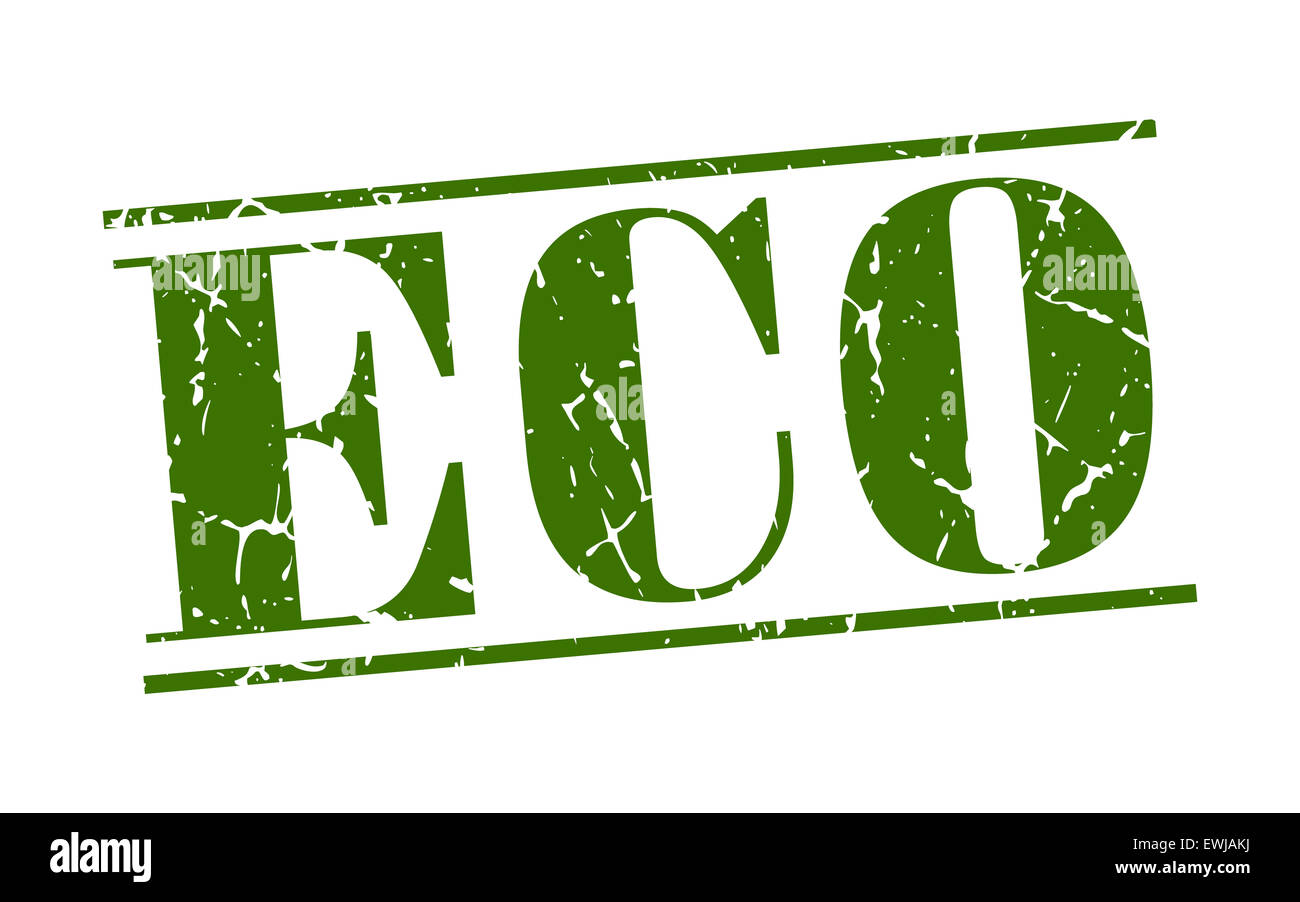 eco green grunge vintage stamp isolated on white background Stock Photo ...